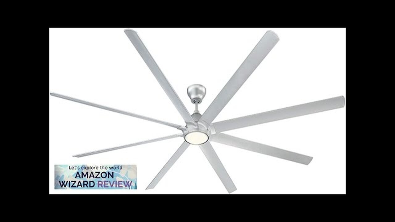 Hydra Smart Indoor and Outdoor 8-Blade Ceiling Fan 120in Titanium with ...