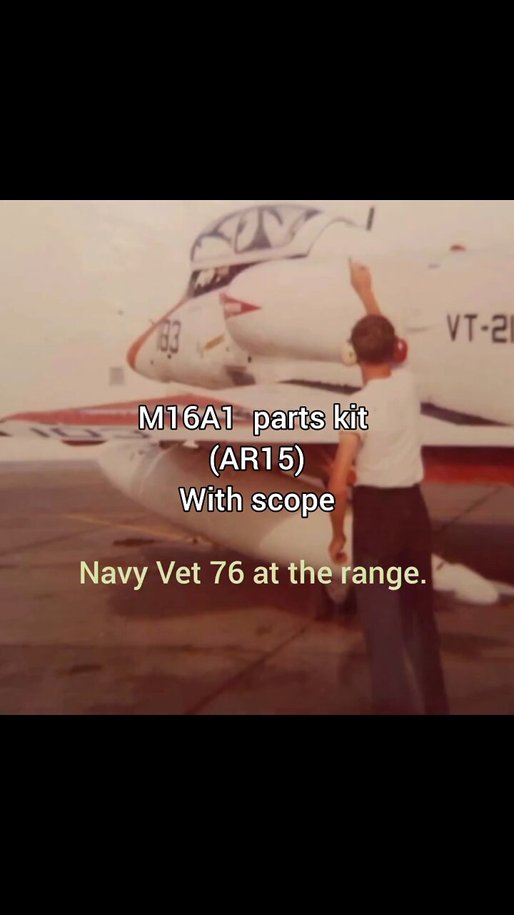 M16A1 parts kit build at the range, with a scope.