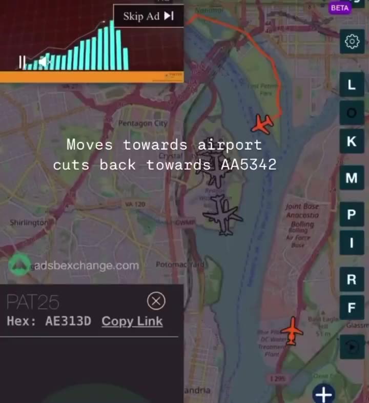 dc heli plane crash flight path near misses