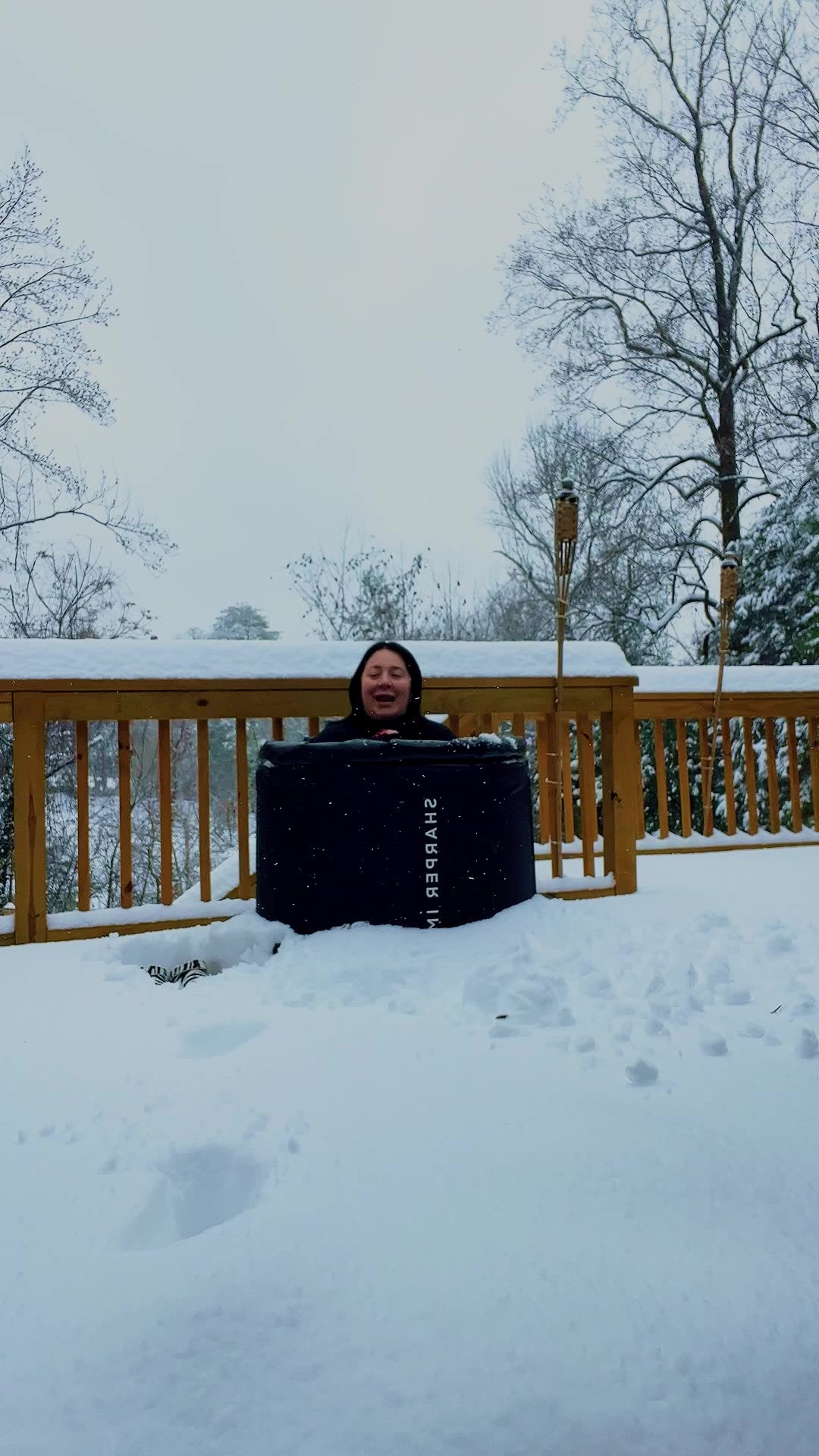 Ice Bath In The Snow