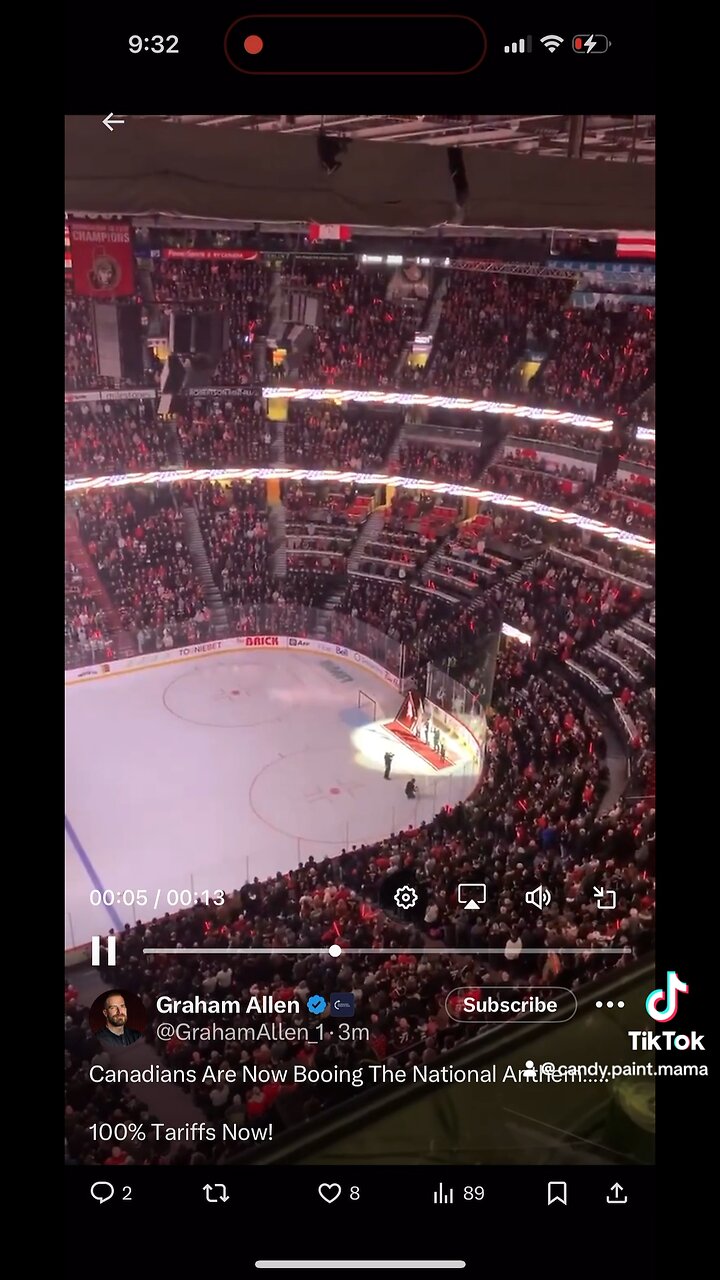 Okay Canada just booed USA