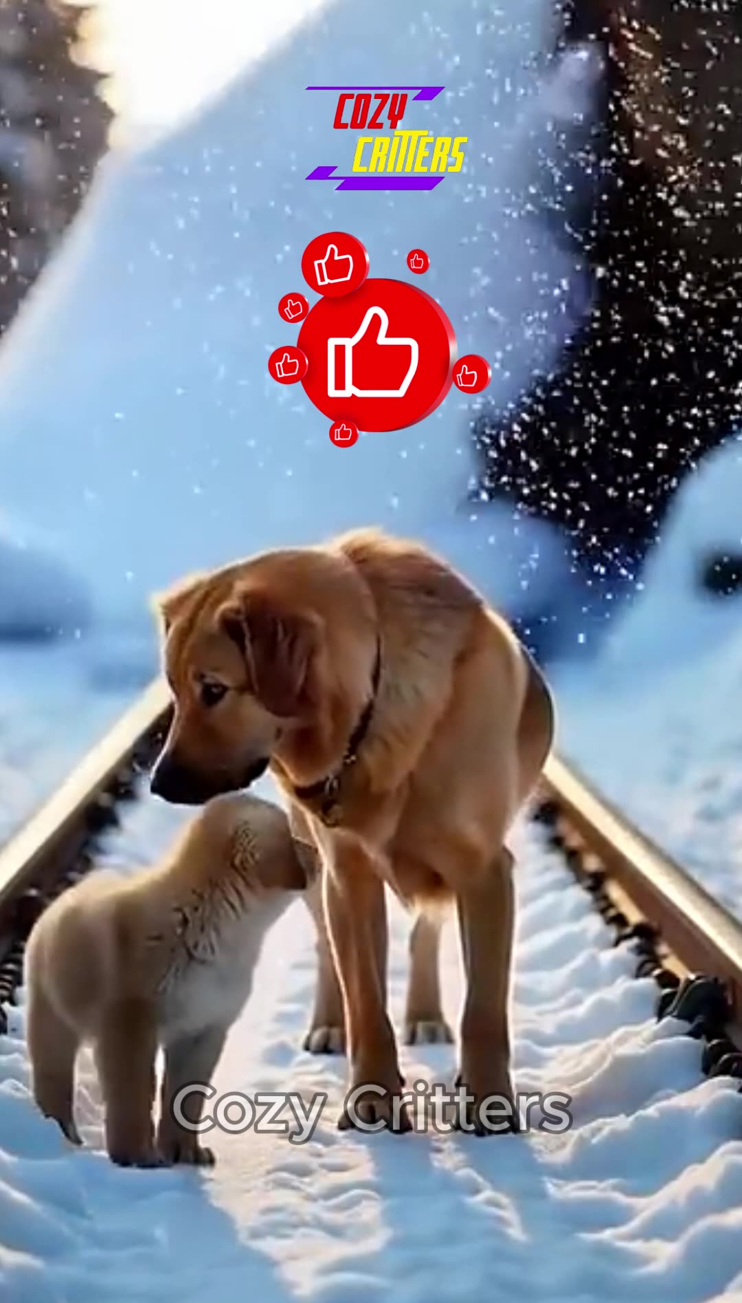A Dog and Its Puppies Warn the Train Conductor of a Mountain Slide