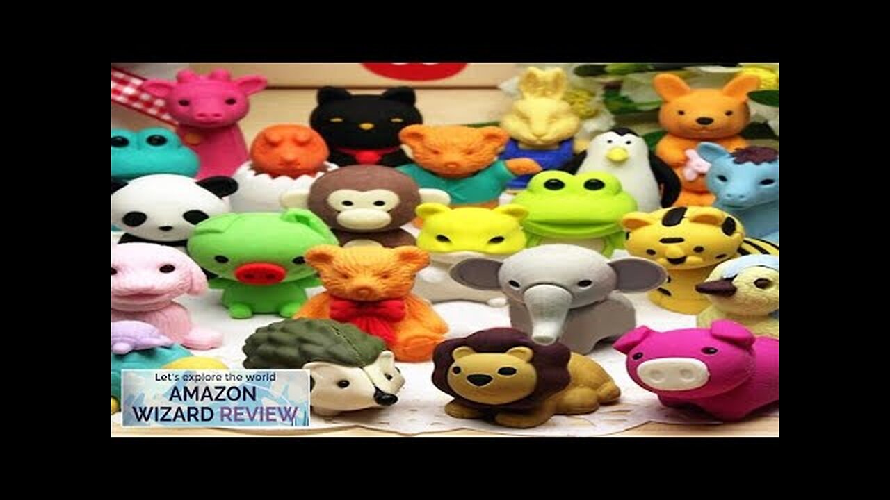 60Pcs Animal Erasers Desk Pets for Kids Pencil Bulk Puzzle Erasers Toys ...