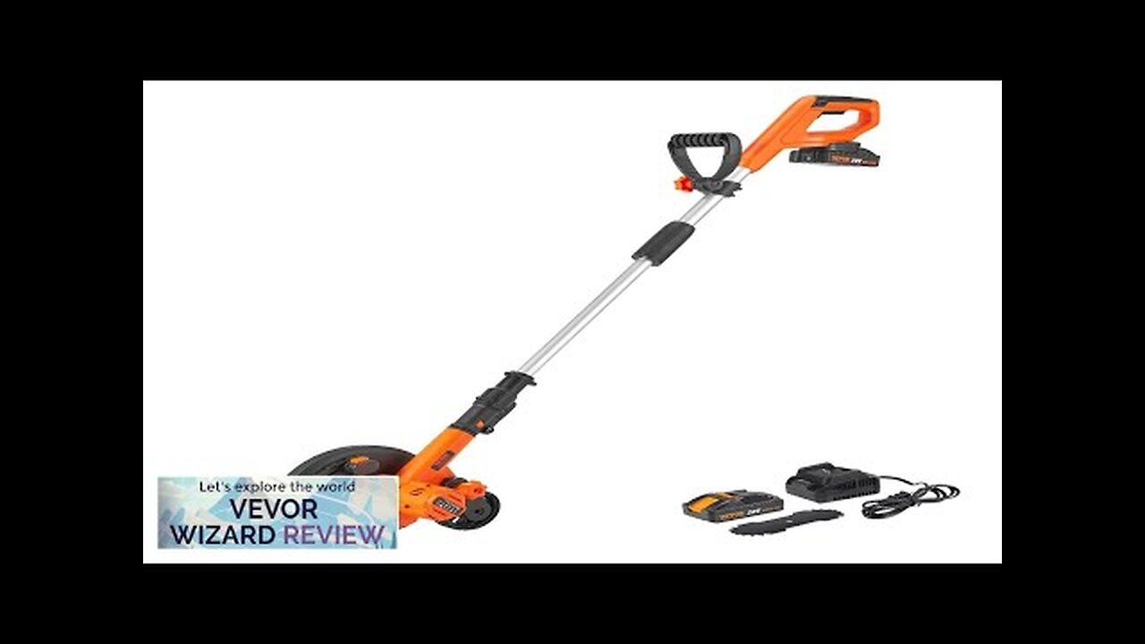 VEVOR Lawn Edger 20 V Battery Powered Cordless Edger 9-inch Blade Edger ...