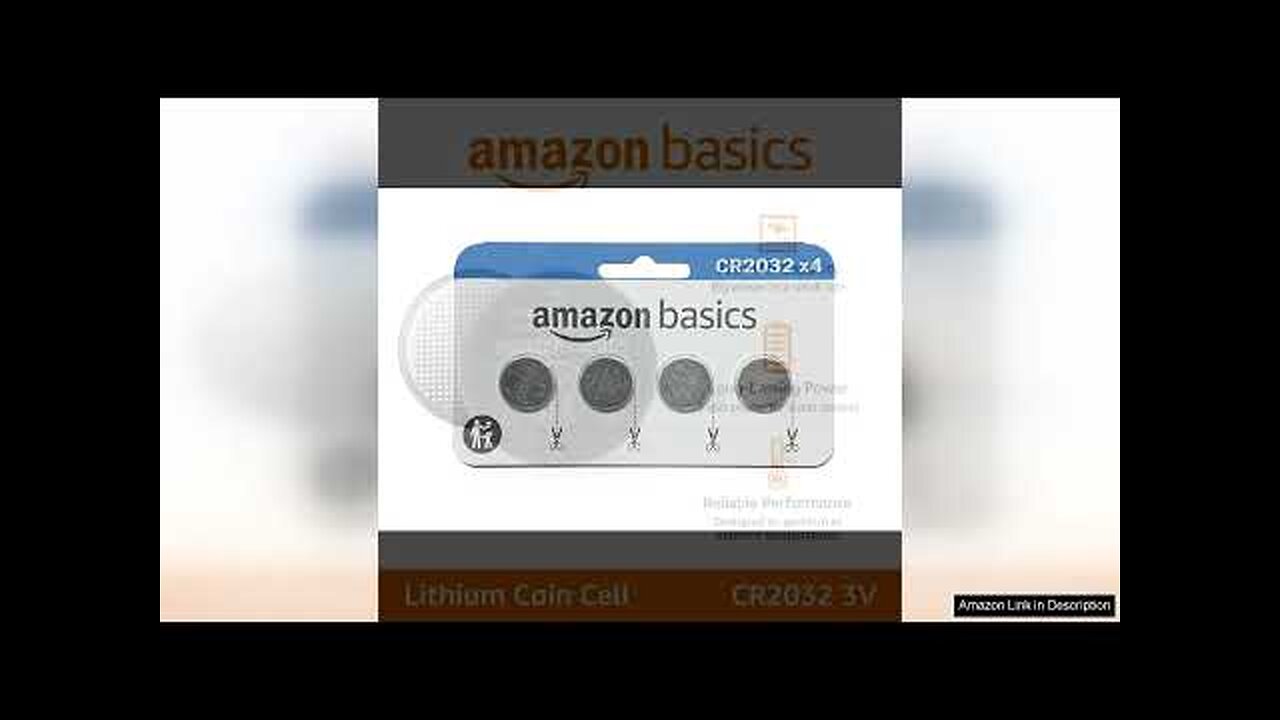 Amazon Basics 4-Pack CR2032 Lithium Coin Cell Battery, 3 Volt, Long ...