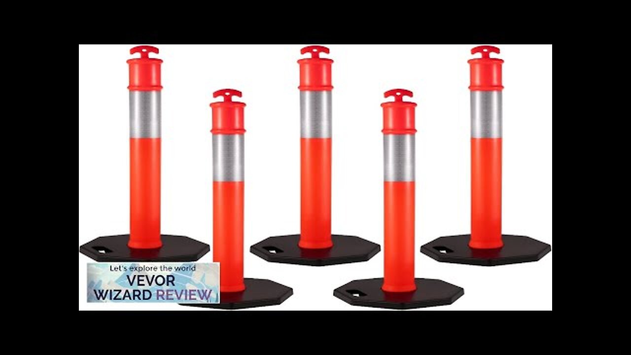 VEVOR 5Pack Delineator Posts 44 Inch Height Orange PE Delineator Post ...