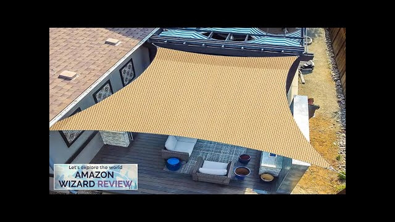 SUNLAX Sun Shade Sail8'x10' Sand Rectangle Canopy Shades for Outdoor ...