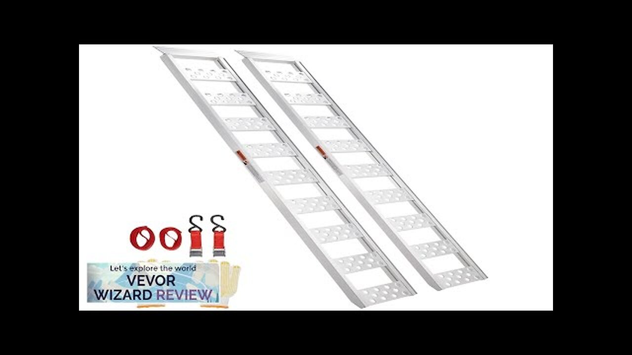 VEVOR Aluminum Ramps 1250lbs Straight Ramp with Treads and Load Straps ...