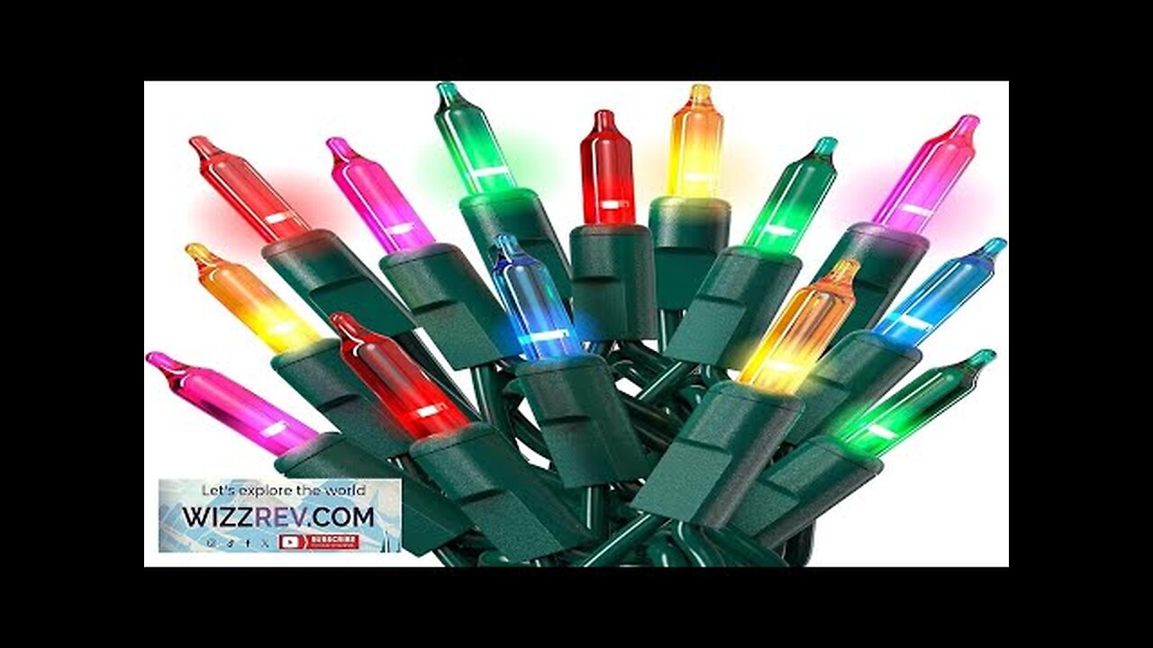 PREXTEX Incandescent Christmas Lights 100 Multi Color String Lights ...