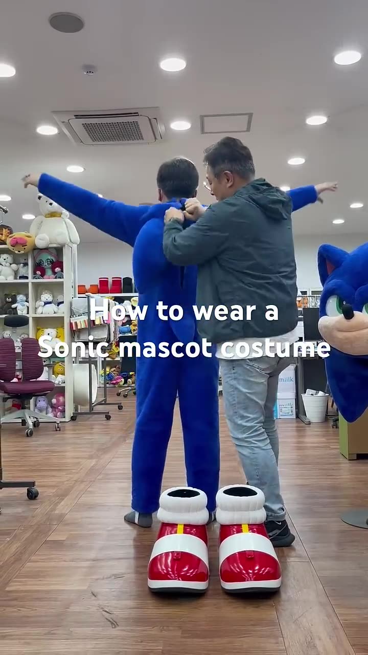 How to wear sonic mascot