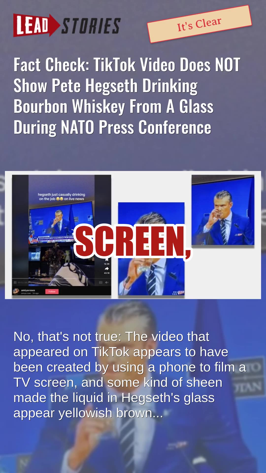 Fact Check: Video Does NOT Show Pete Hegseth Drinking Bourbon Whiskey ...