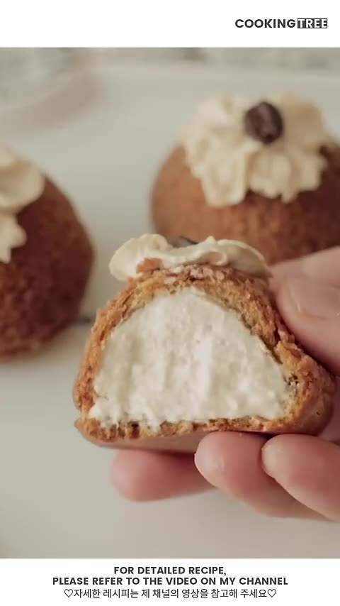 Coffee Choux Au Craquelin, Cream Puffs #shorts #baking