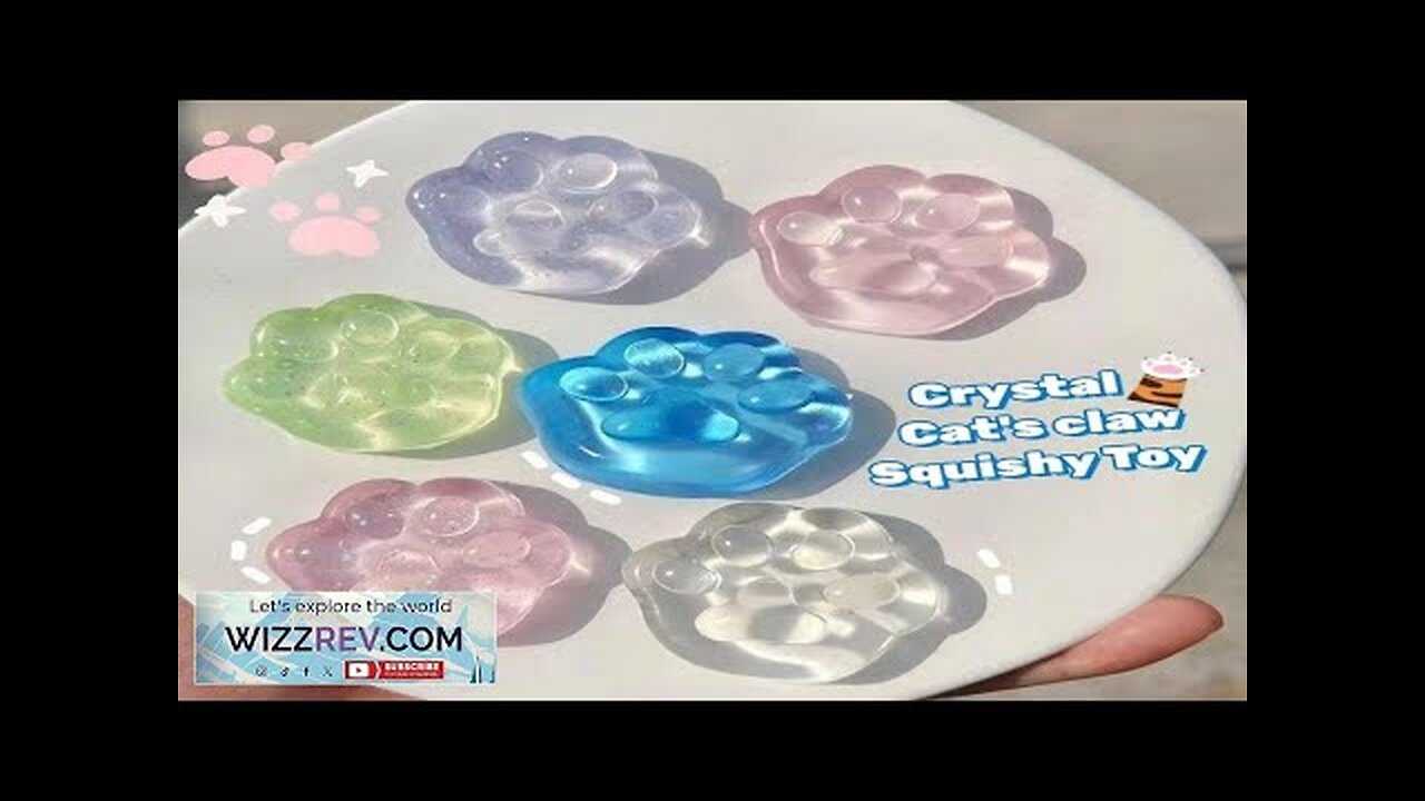 Kawaii Cat Paw Sticky Squeeze Toy Soft Realistic Jelly Glitter Cat's ...