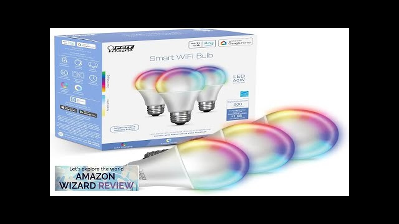 Feit Electric Smart Light Bulbs with RGB Color Changing and Tunable ...
