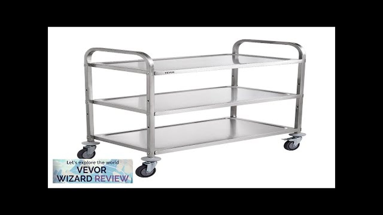 VEVOR Kitchen Utility Cart 3 Tiers Wire Rolling Cart w/ 450LBS Capacity ...