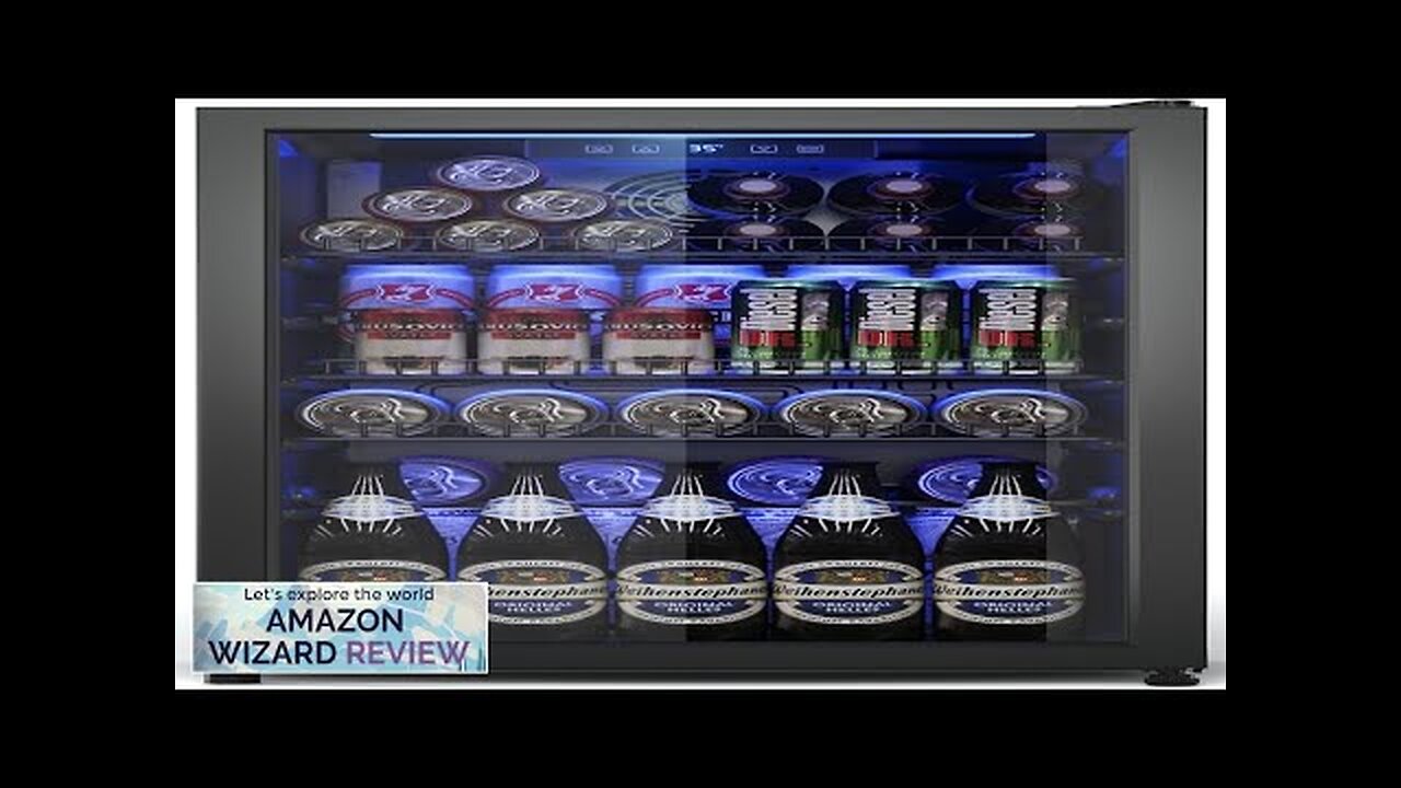 3.2 Cu.Ft Beverage Fridge Mini Fridge With Glass Door Beverage Cooler ...