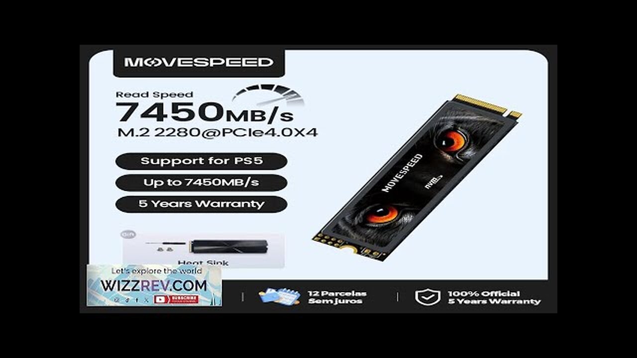 MOVESPEED 7450MB/s SSD NVMe M.2 2280 4TB 2TB 1TB Internal Solid State ...