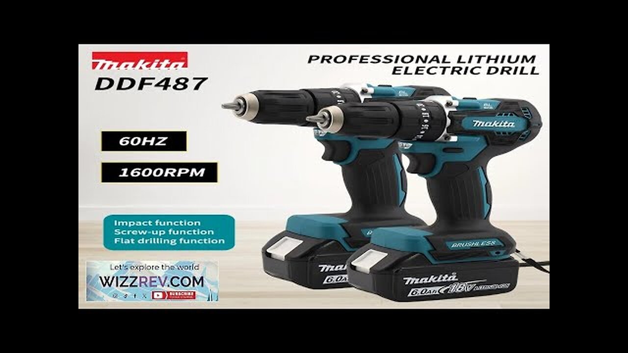 Makita DDF487 Screwdriver Cordless Percussion Drill 18V Electric ...