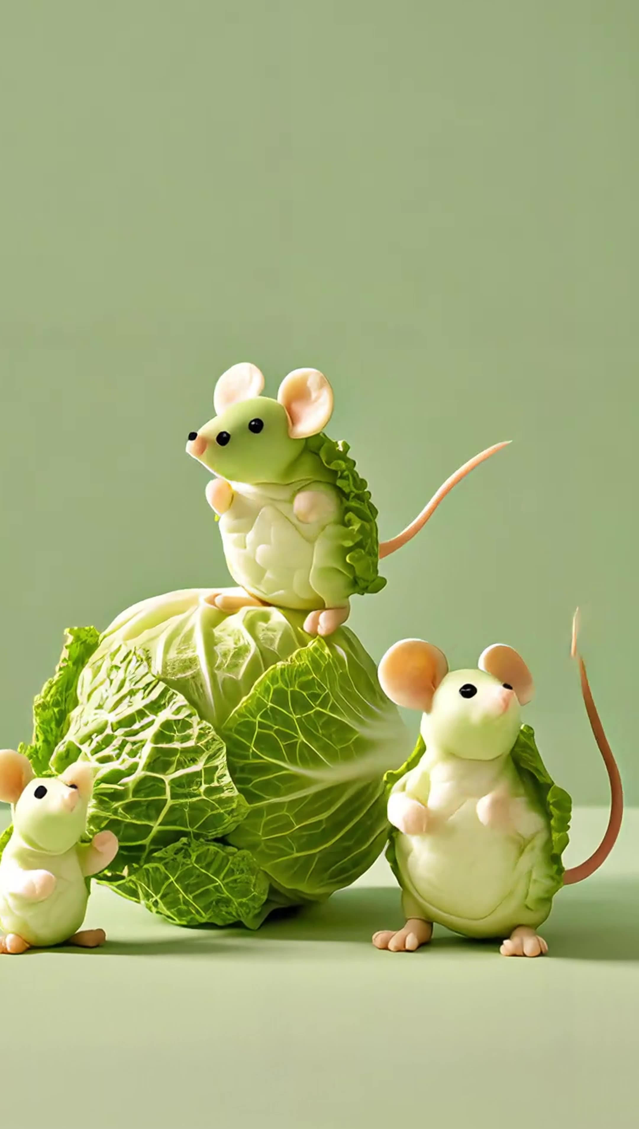 Cabbage animals dancing, three series, cute, adorable