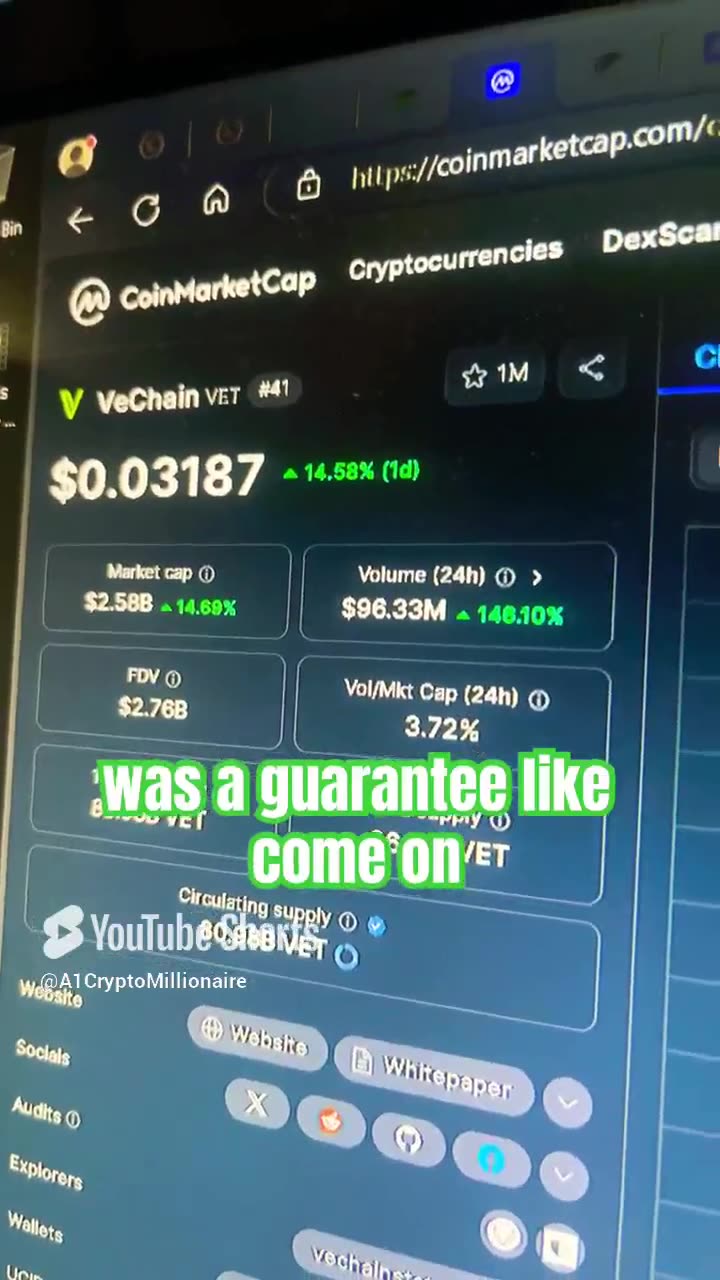 vechain vet crypto news today market price show #fyp daily update