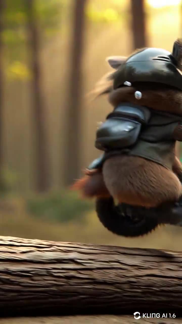 The beaver is riding an enduro motorcycle