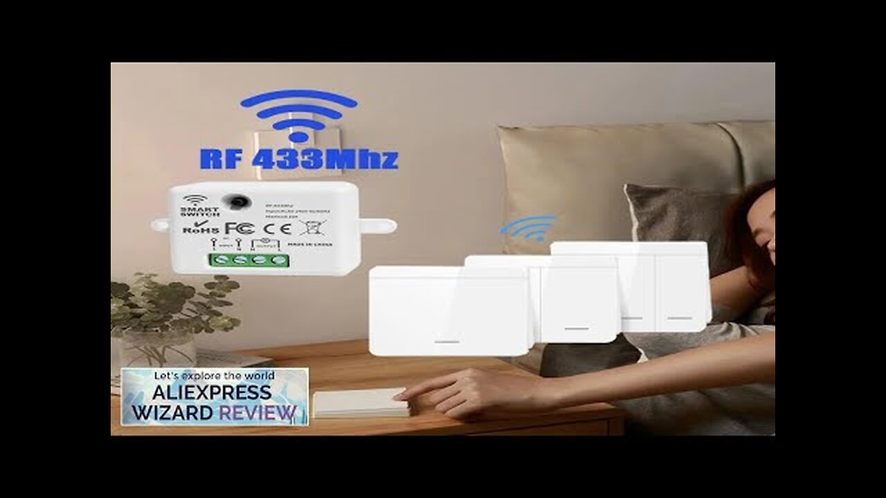 Wireless Smart Light Switch with 1/2/3 Gang RF 433MHz Remote Control ...