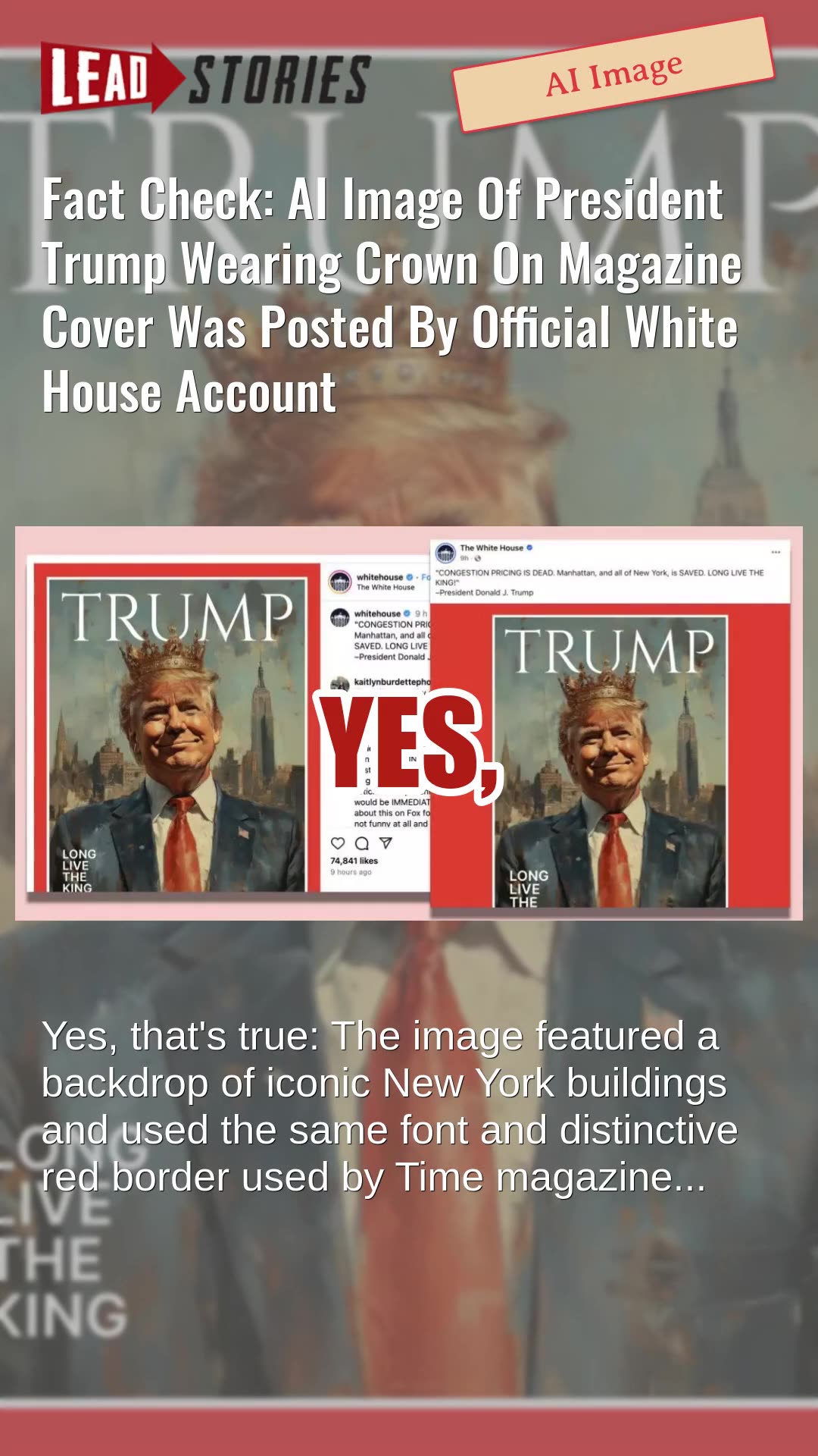 Fact Check: AI Image Of Trump Wearing Crown On Magazine Cover Posted By ...