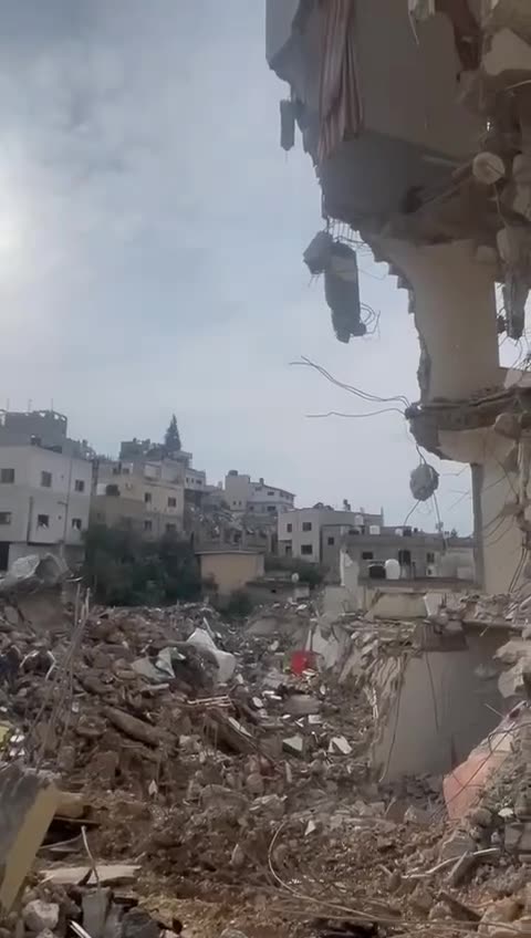 Footage reveals the extensive destruction and flattening of buildings