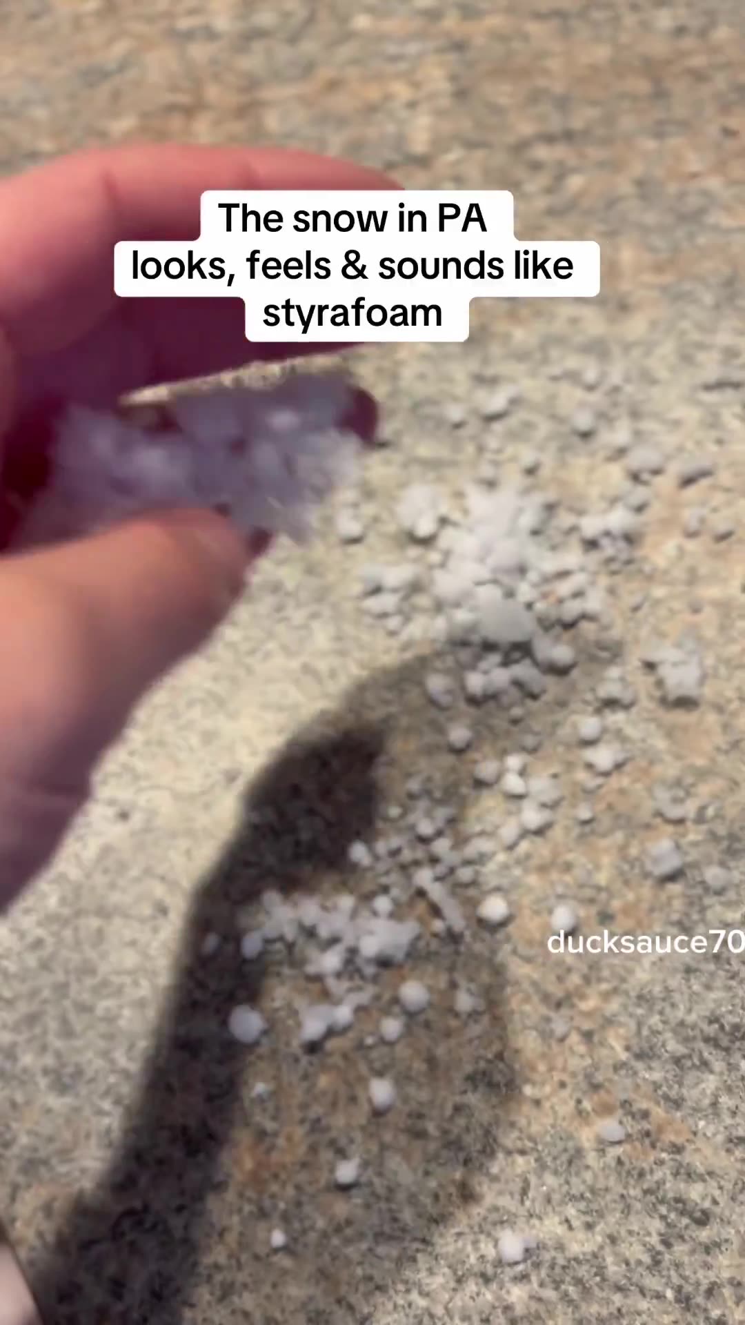 Resident in Pennsylvania is reporting “Snow that looks, feels and ...