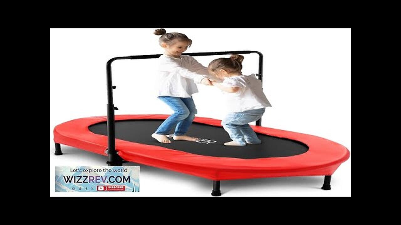 Kids Indoor Trampoline ANCHEER 56" Foldable Mini Trampoline with 5 ...