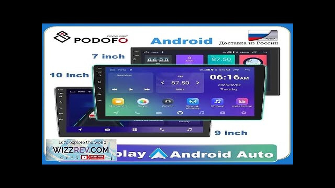 Podofo Car Radio Carplay Android 11 2 Din Android Wifi Universal 7/9/10 ...