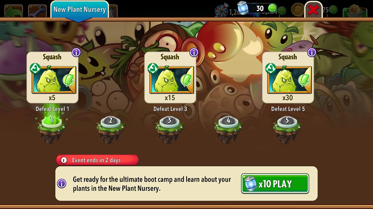 Plants vs Zombies 2 - Plant Nursery - Squash - February 2025