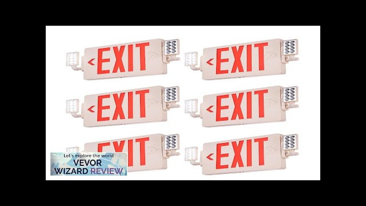 VEVOR LED Exit Sign with Emergency Lights Two Heads Emergency Exit ...