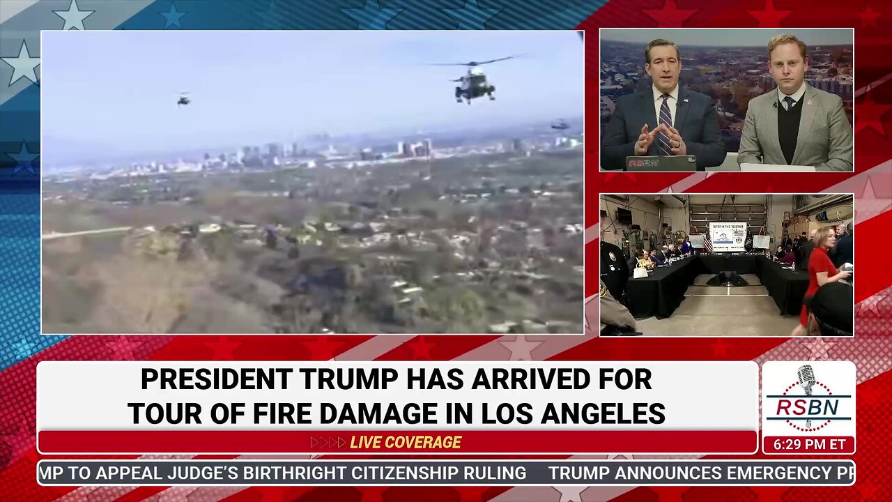 "PRESIDENT TRUMP TAKES AN AERIAL TOUR OF FIRE DAMAGE IN LOS ANGELES"