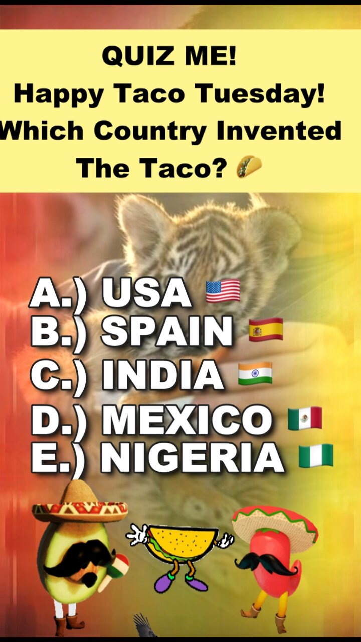 Happy Taco Tuesday! Can you guess which country invented the Taco? 🌮