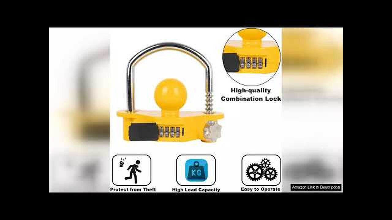 Trailer Ball Tow Hitch Lock Adjustable Storage Security Boat Trailer ...