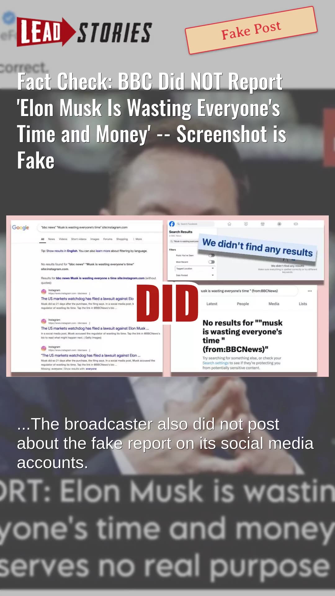 Fact Check: BBC Did NOT Report 'Elon Musk Is Wasting Everyone's Time ...