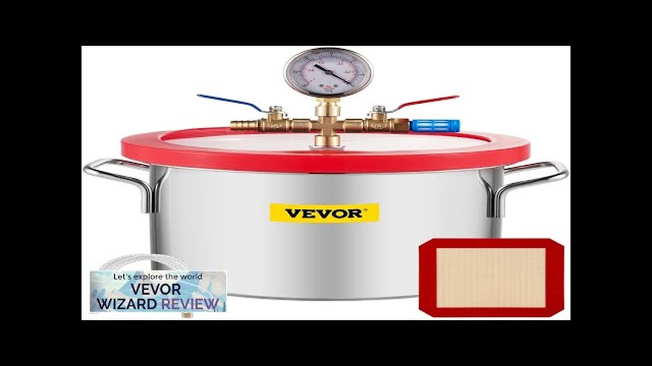VEVOR Vacuum Chamber 1.5 Gallon Vacuum Degassing Chamber Glass Lid ...