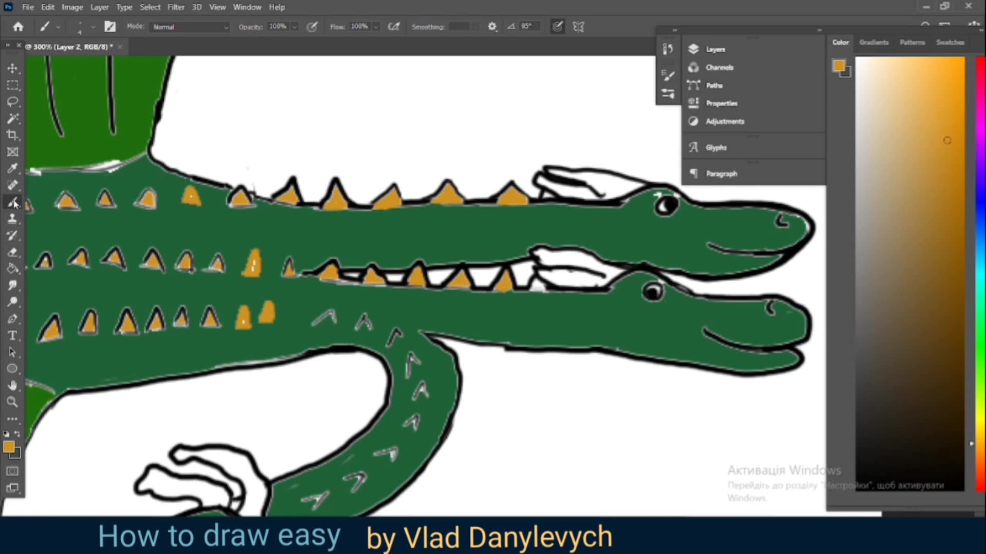 How to draw EASY / ЗМІЙ - Міфічні Карпати / малювання у фотошоп ...