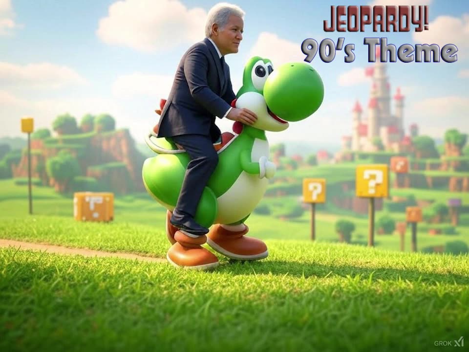 Jeopardy 90's Theme Sounds Like 80's Theme While Riding SMW's Yoshi