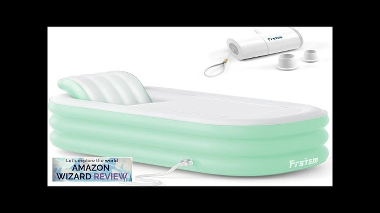 Inflatable Bath Tub for Adults Portable Foldable Hot Tub with Wireless ...