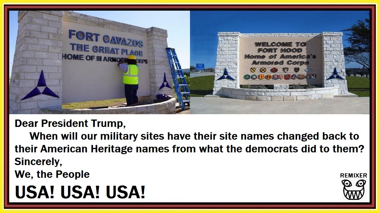 Dear President Trump, When will our military sites have their names ...