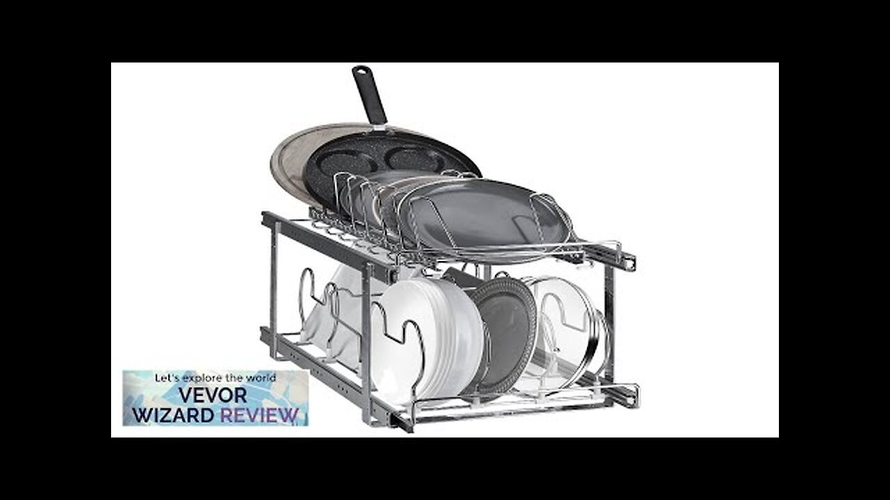 VEVOR Pan and Pot Rack 2-Tier Expandable Pull Out Under Cabinet ...