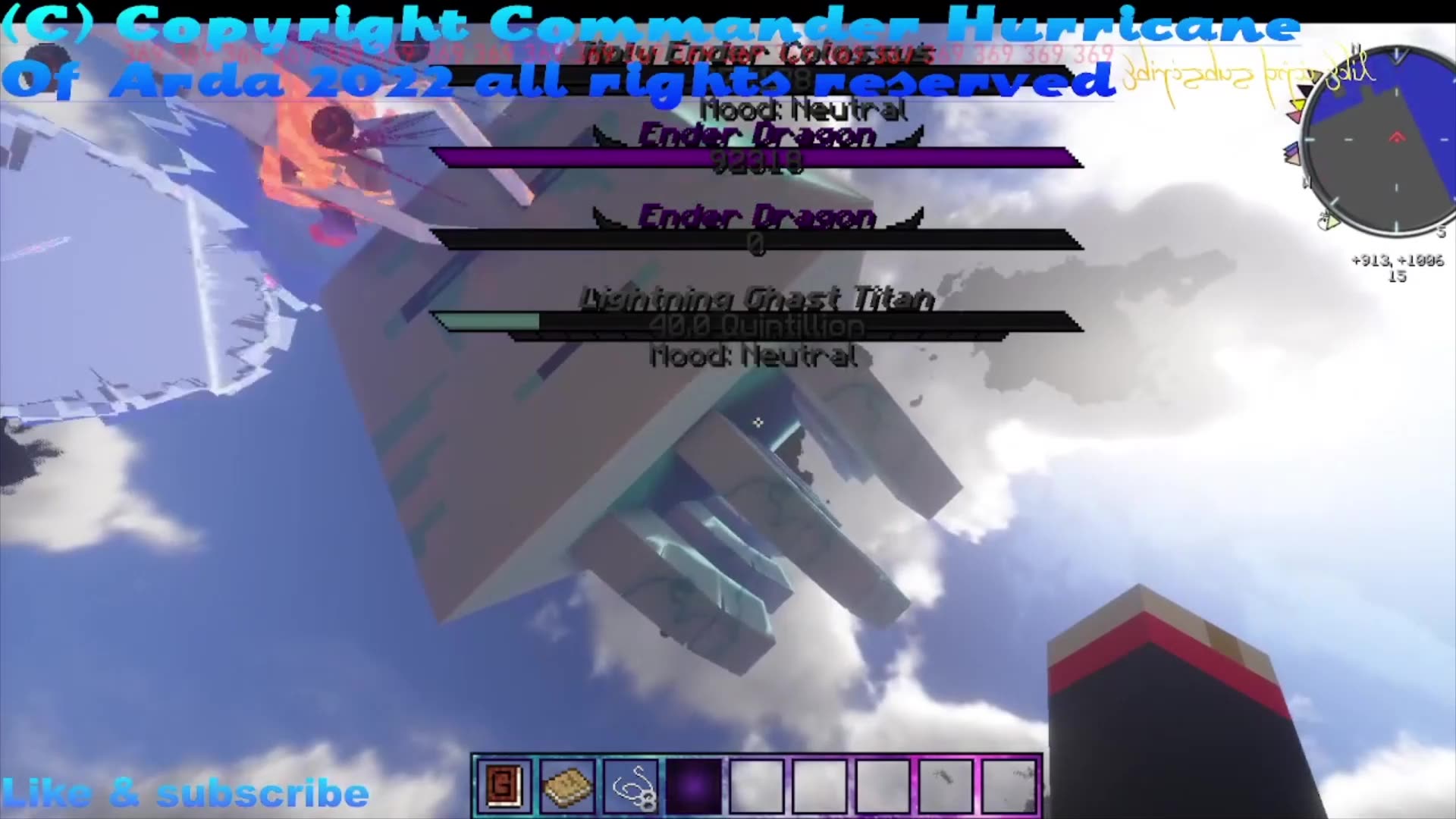 Minecraft Mob Battle Ghast titan vs holy ender colossus