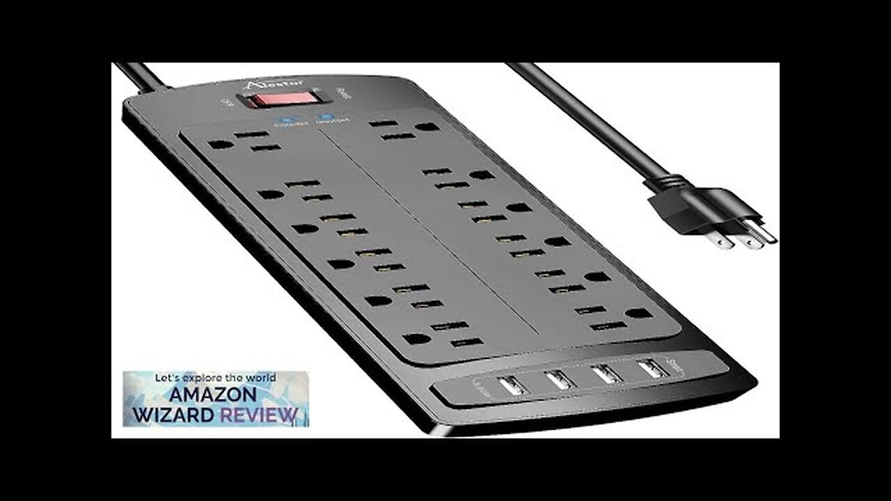 Power Strip ALESTOR Surge Protector with 12 Outlets and 4 USB Ports Review