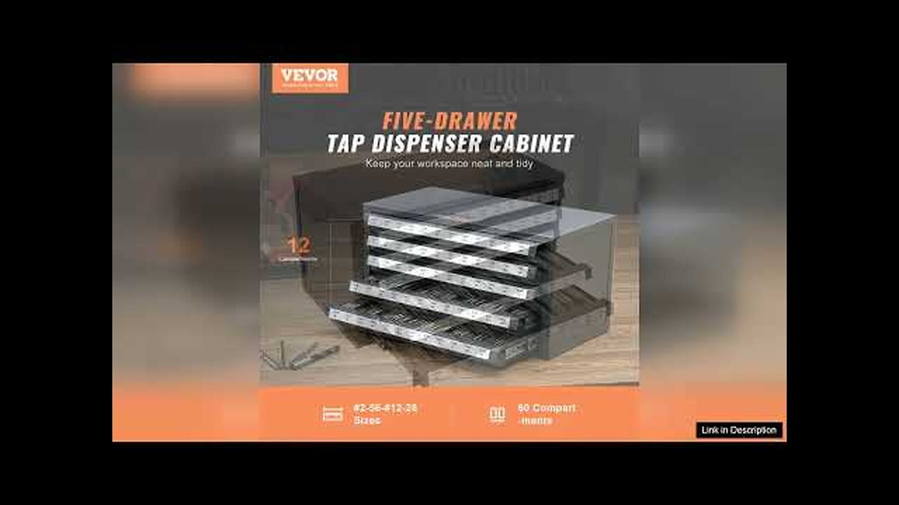 VEVOR Tap Dispenser Cabinet Five-Drawer Tap Organizer Cabinet for #2-56 ...