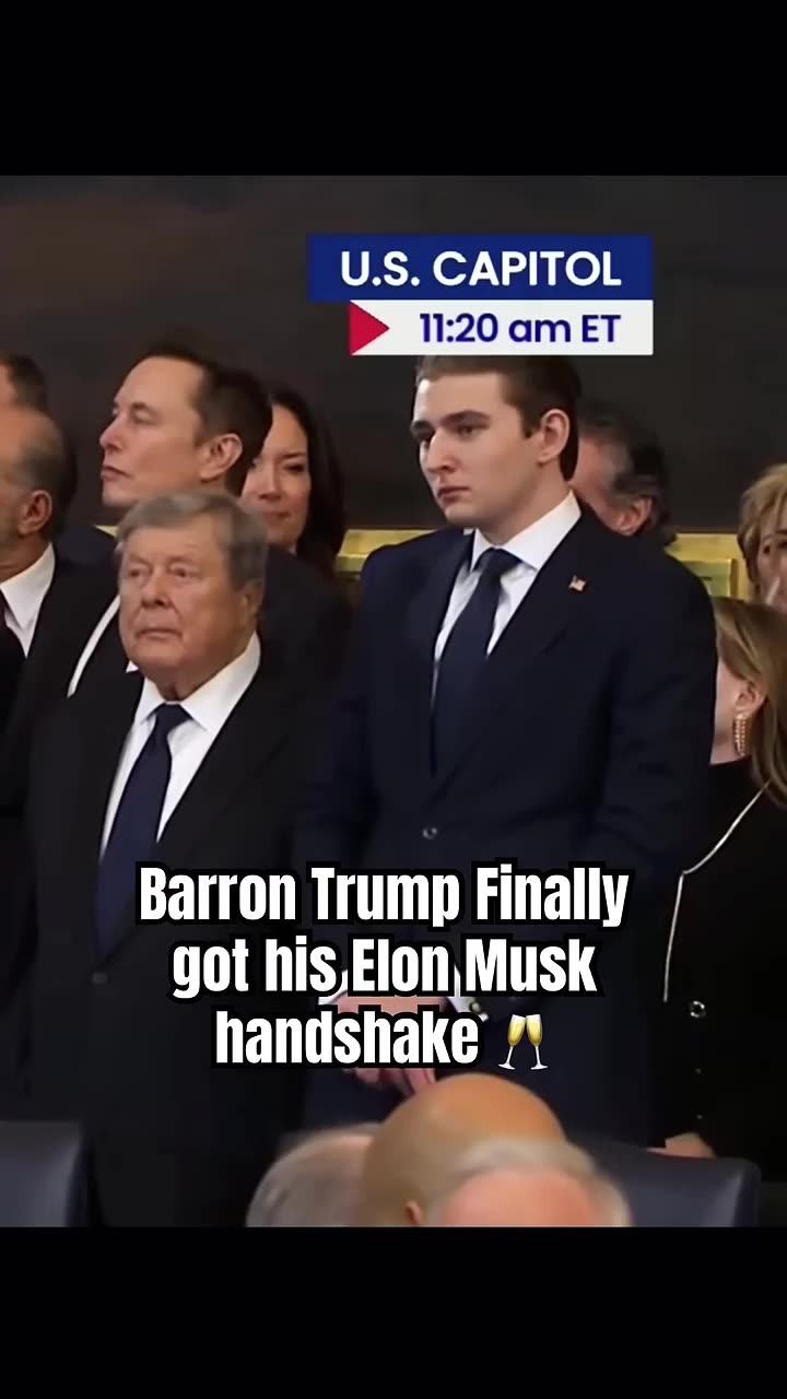 Barron Trump Finally got his Elon Musk handshake 🥂
