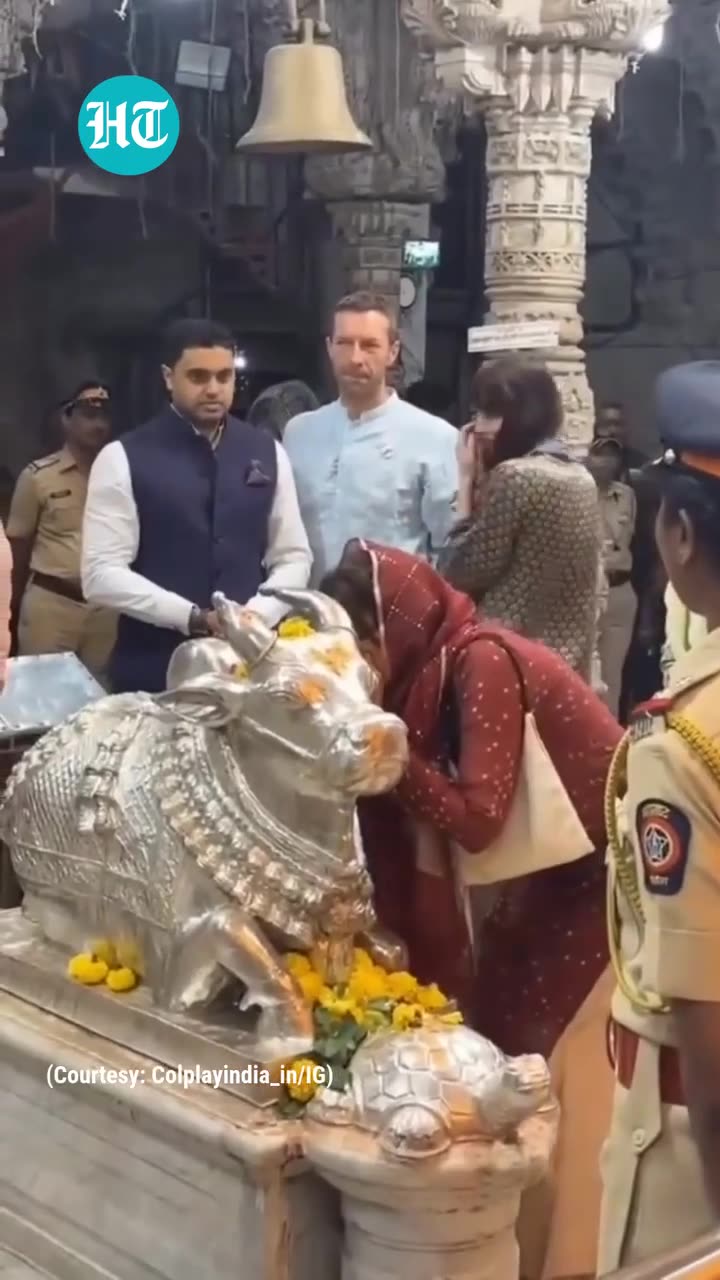 Chris Martin and Dakota Johnson visit Lord Shiva temple in India.