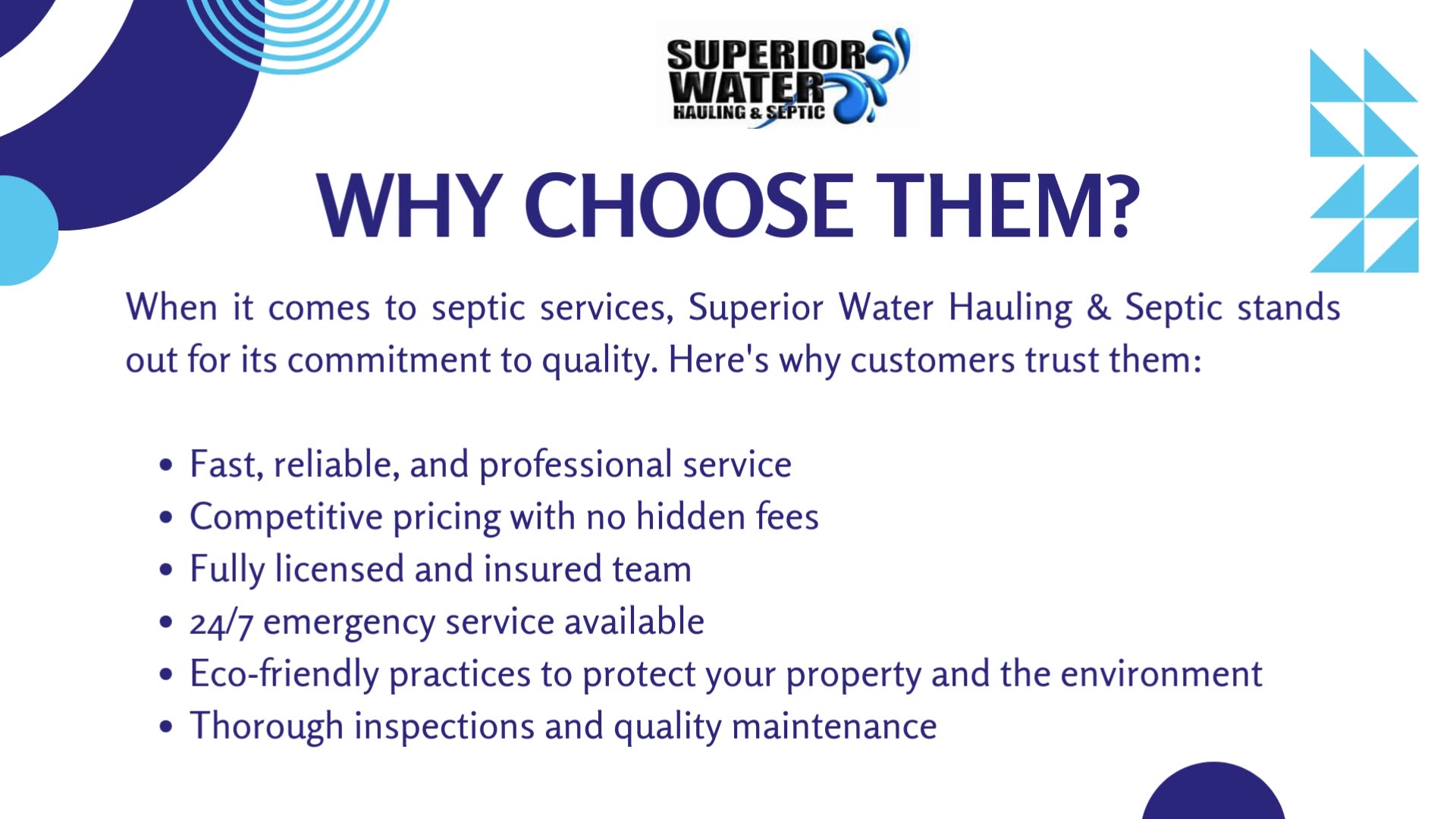 Superior Water Hauling: Trusted Water Haulers & Superior Septic Services