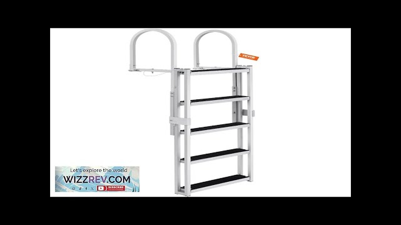 VEVOR Dock Ladder Retractable 5 Steps 350 lbs Load Capacity Aluminum ...